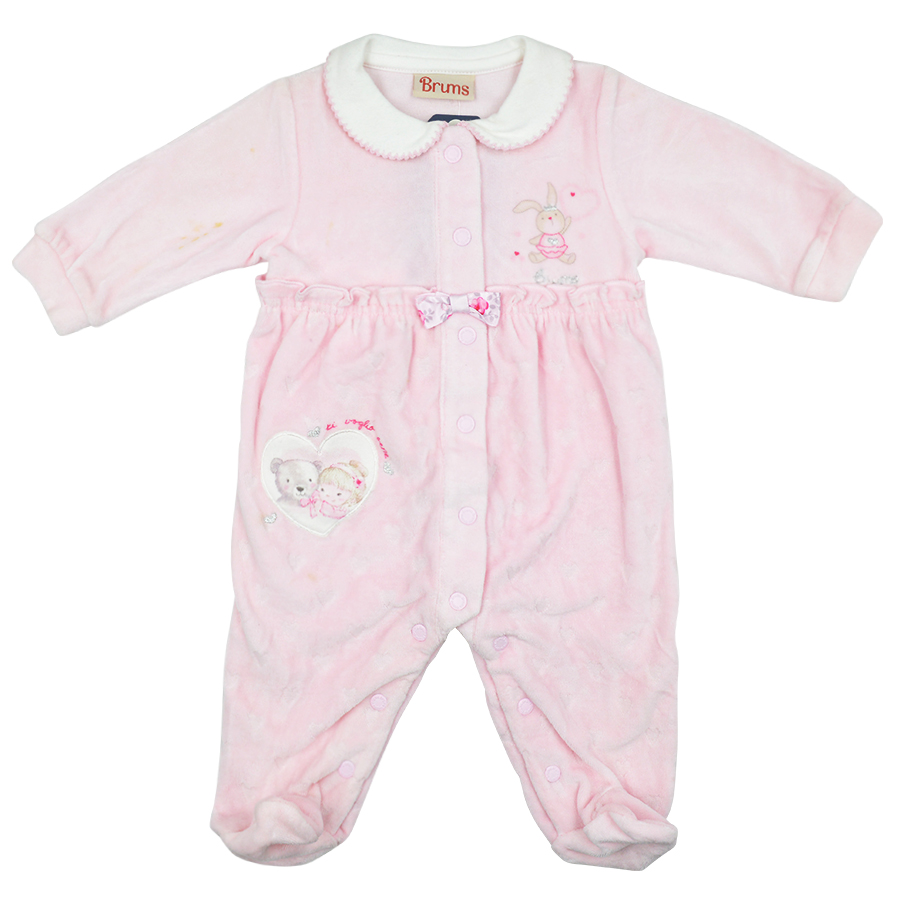 Velvet Babygrow (Rabbit) - Pink - ohbaby