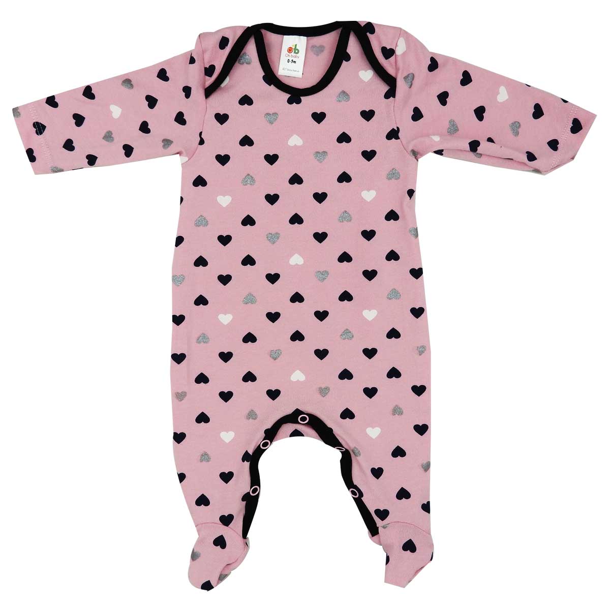 Baby grow -Pink & Navy - ohbaby