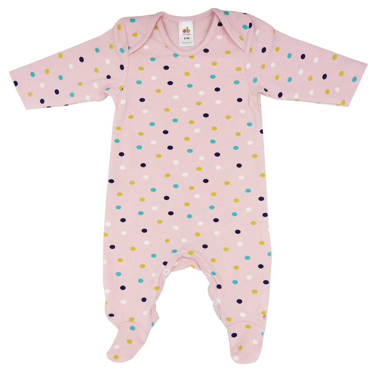Baby grow -pink with polka dot - ohbaby