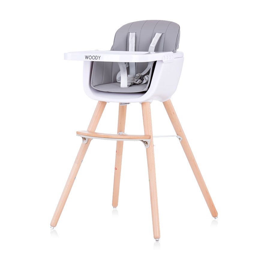 High Chair Woody, Grey - ohbaby