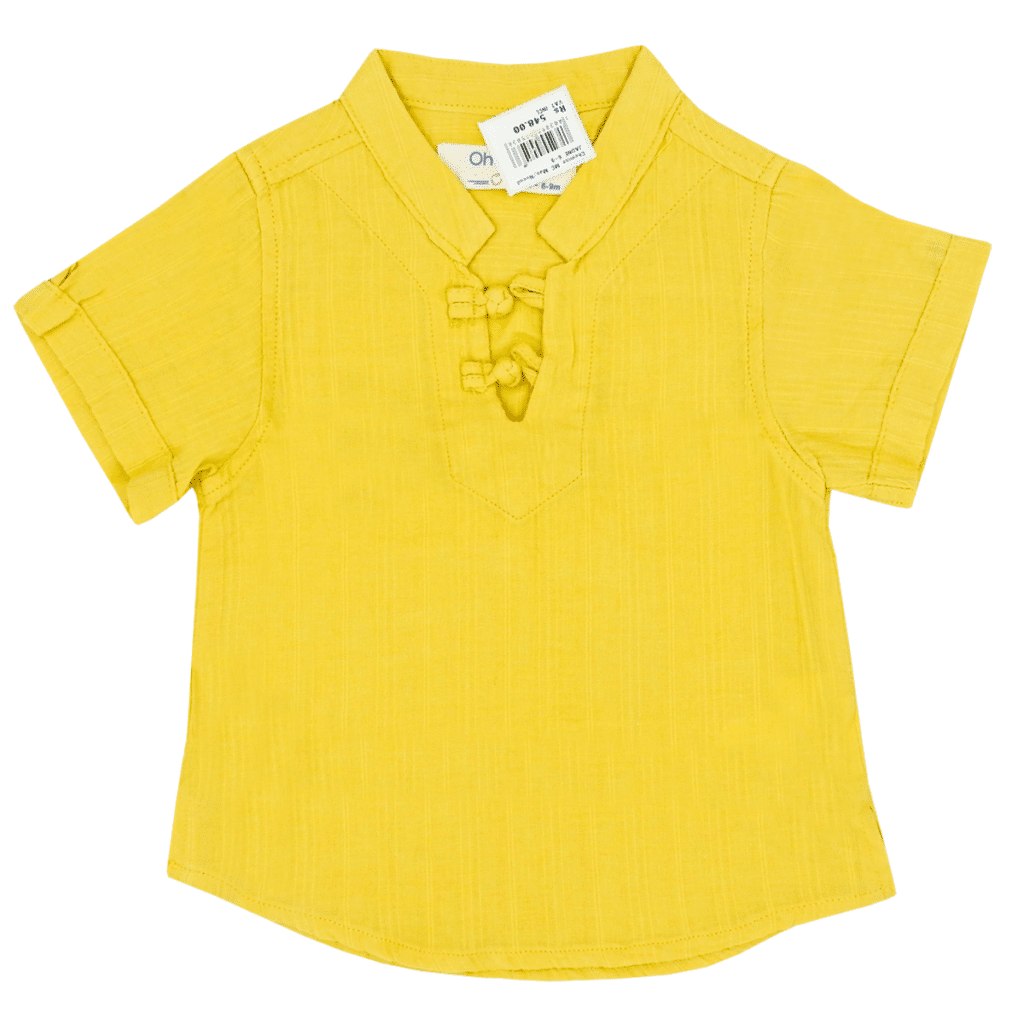 Chemise MC "Col Mao/Noeud" (Jaune) - ohbaby