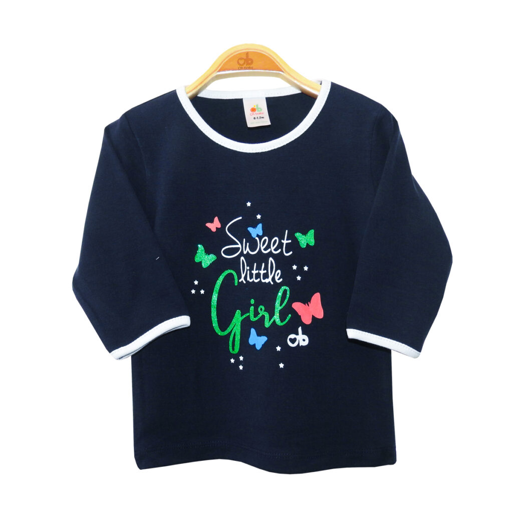 T-shirt Set "Sweet Girl" - Navy - ohbaby